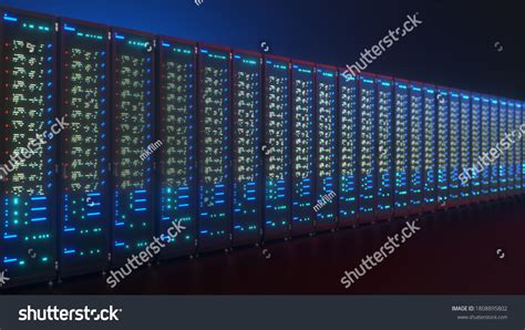 현대적인 인테리어 서버 룸 데이터 센터 스톡 일러스트 1808895802 Shutterstock
