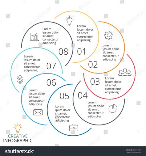Vector Circle Arrows Linear Infographic Cycle Vector De Stock Libre