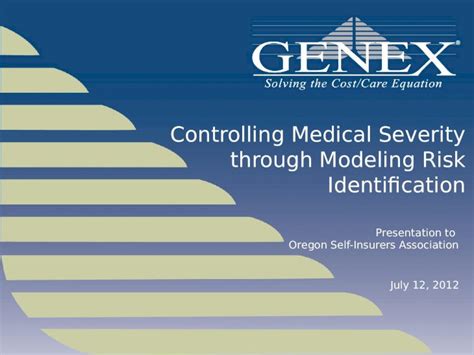 Pptx Controlling Medical Severity Through Modeling Risk