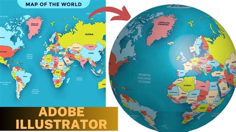 How To Create 3d Globe World Map In Illustrator Youtube
