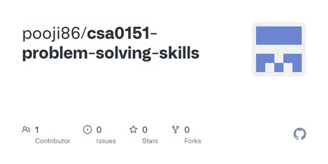 Github Pooji86csa0151 Problem Solving Skills