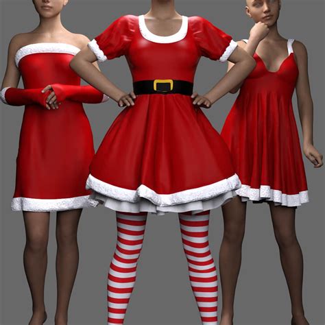 Ms Christmas Collection Santa Claus Dresses G8f And G9 Daz Content