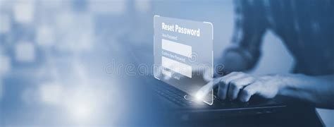 Security And Reset Password Login Online Concept Hands Typing And