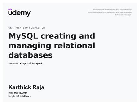 Mysql Course Creating And Managing Relational Databases Karthick Raja Posted On The Topic