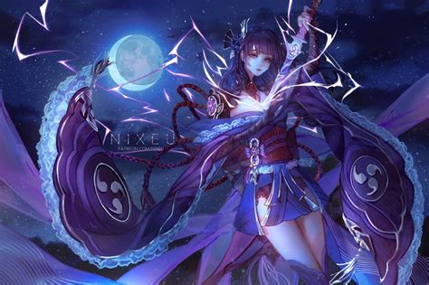 Raiden Shogun Genshin Impact Drawn By Nixeu Danbooru