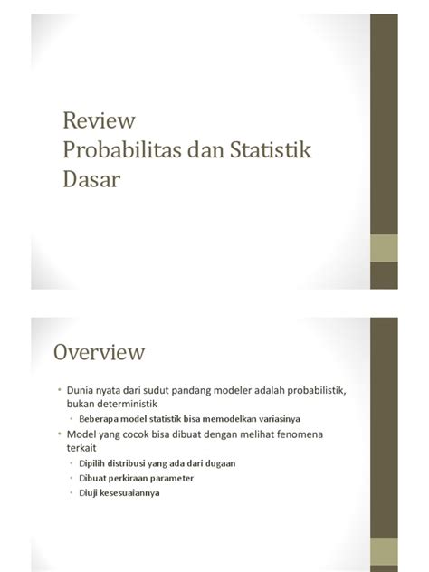 Review Probabilitas Dan Statistik Dasar Pdf