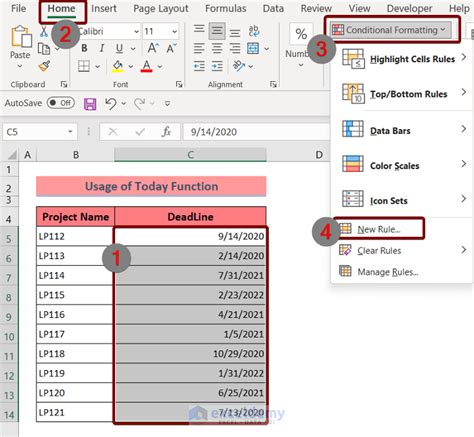 Apply Conditional Formatting To Overdue Dates In Excel 3 Ways