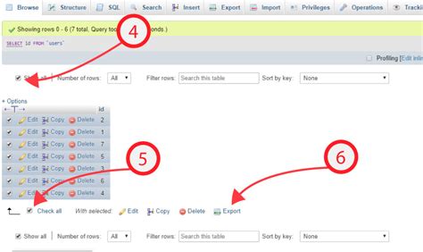 Select In Phpmyadmin How To Export A Single Column From A Previous Selection Stack Overflow