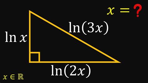 A Natural Logarithm Triangle Find X Youtube