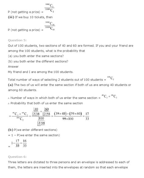 Maths Class 11 Chapter 14 Question Answer