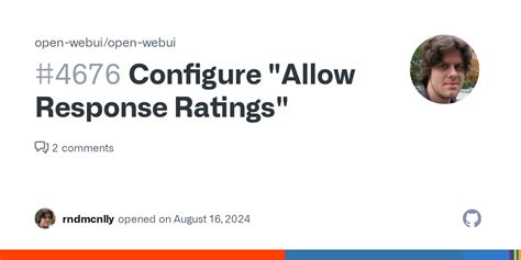 Configure Allow Response Ratings · Issue 4676 · Open Webuiopen