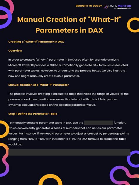 What If Parameters In Dax Pdf Parameter Computer Programming