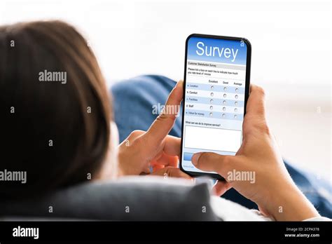 Filling Online Survey Form Adult Feedback Rating Stock Photo Alamy