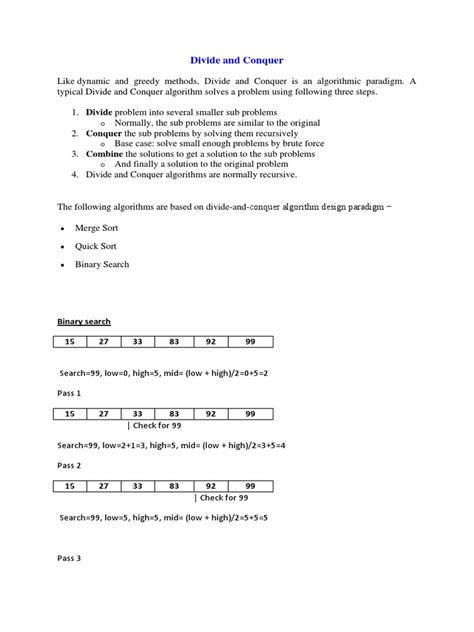 Devide And Conqure Rule Pdf Theoretical Computer Science Teaching Mathematics