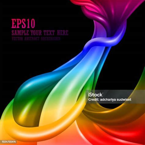 다채로운 추상적인 디자인 배경 텍스트 검은 배경 및 복사 공간에 고립 벡터 일러스트 레이 션 0명에 대한 스톡 벡터 아트 및 기타 이미지 Istock