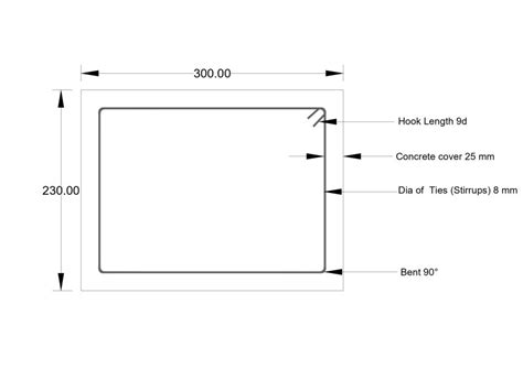 How To Calculate Cutting Length Of Rectangular Column Ties Stirrups