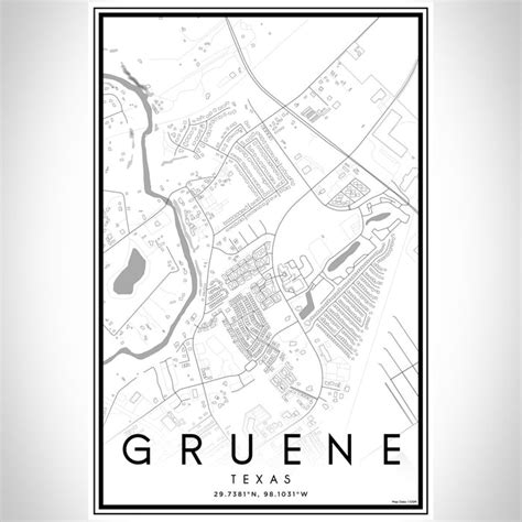 Gruene Texas Map Print In Classic — Jace Maps