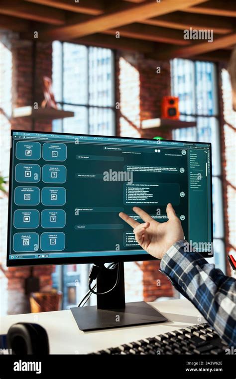 Freelancer In Apartment Uses Large Language Model Generative Ai Chatbot Engaging In Humanlike