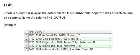 solved task1 create a query to display all the data from