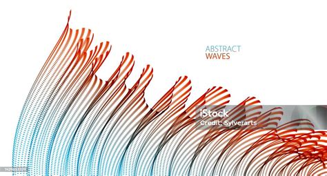 흐르는 입자의 물결 추상 벡터 배경 부드러운 곡선 모양 점 바람에 투명 명주 그물 직물 3d 모양 의 점 혼합 메쉬 편안한 고요한 벽지 3차원 형태에 대한 스톡 벡터 아트