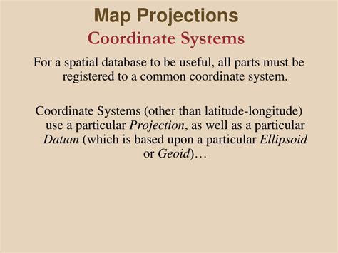 Ppt Map Projections And Coordinate Systems Powerpoint Presentation Id