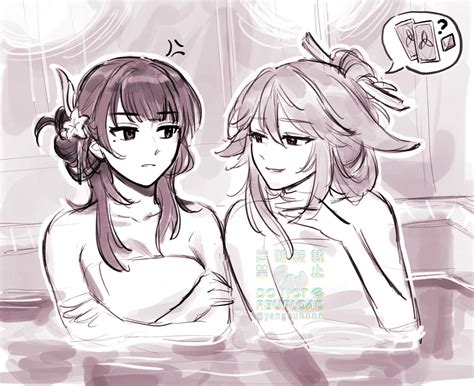 Raiden Shogun And Yae Miko Genshin Impact Drawn By Yangjiao Mianbao Yangbunnnn Danbooru