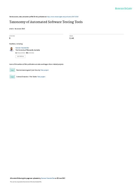 Taxonomyof Automated Software Testing Tools Pdf Selenium Software World Wide Web