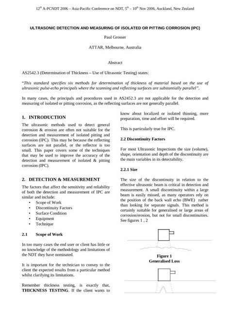 Pdf Introduction Detection And Measurement · We Require A Flaw Detector Not A Thickness Meter