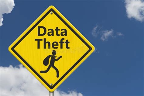 Data Theft Warning With Thief Sign Stock Image Image Of Personal Money 364201525