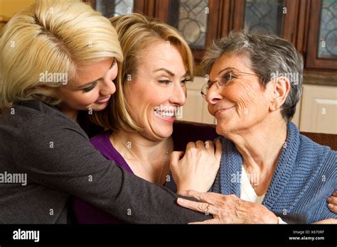 Family Of Three Generation Of Women Stock Photo Alamy