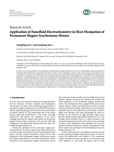 Pdf Application Of Nanofluid Electrochemistry In Heat Dissipation Of Permanent Magnet