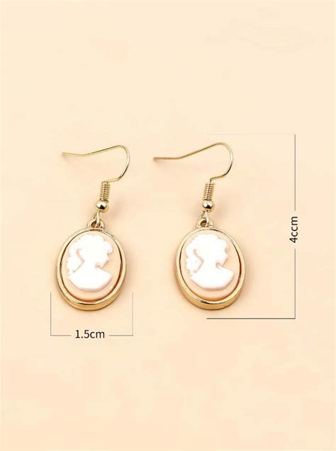 Романтична Ретро Барокова Колеция Обеци с Камея Витидж Стилни Семпли Обеци Красиви Обеци