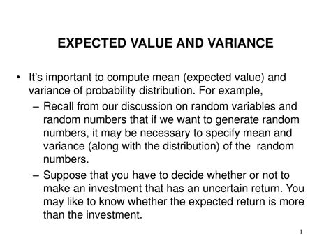 PPT EXPECTED VALUE AND VARIANCE PowerPoint Presentation Free Download ID
