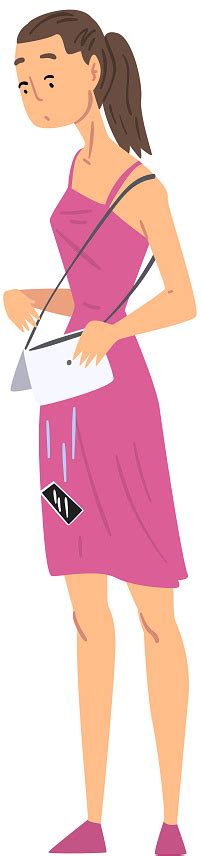 흩어진 소녀 떨어지는 그녀의 스마트 폰 전화는 흰색 배경에 핸드백 만화 스타일 벡터 일러스트에서 떨어졌다 무선 기술에 대한 스톡 벡터 아트 및 기타 이미지 Istock