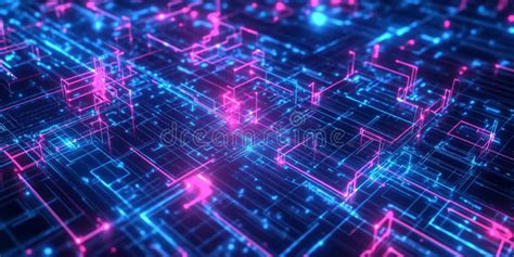 A Dynamic 3d Abstract Background Showcasing Interconnected Glowing