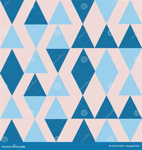 Triangle Pattern Blue And Pink Color Seamless Vector Background Stock Vector Illustration