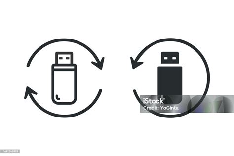 플래시 디스크 새로 고침 아이콘입니다 일러스트레이션 벡터 Usb 케이블에 대한 스톡 벡터 아트 및 기타 이미지 Usb 케이블 교환 네트워크 연결 플러그 Istock