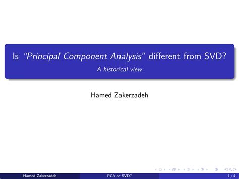 Is “principal Component Analysis” Different From Svd Ppt