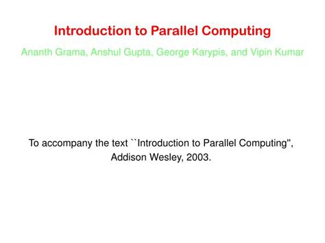 Ppt Introduction To Parallel Computing Powerpoint Presentation Free