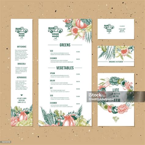 농장 신선한 디자인 서식 파일이입니다 유기농 카페 Id입니다 벡터 일러스트 레이 션 메뉴판에 대한 스톡 벡터 아트 및 기타 이미지 메뉴판 여름 농업 Istock