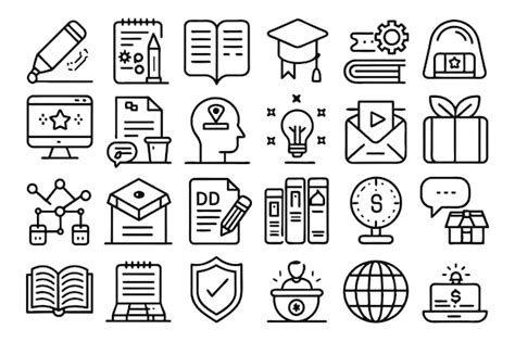 Premium Vector Education Icon Set Full Vector Illustration Outline
