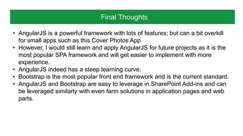 SharePoint Hosted Add In With AngularJS And Bootstrap PPT