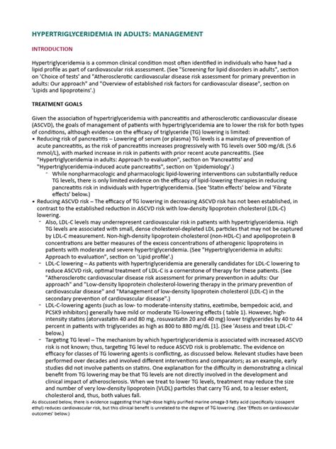 Hypertriglyceridemia Updated Guidelines Pdf Low Density