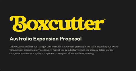 Boxcutter Sydney Expansion Proposal