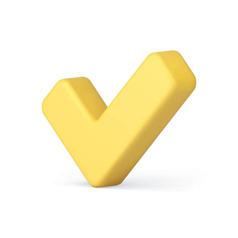 Premium Vector Check Mark Yellow Tick Done Select Option Button Isometric D Icon Realistic