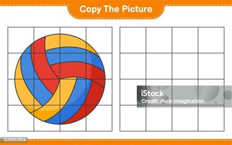 그림을 복사하여 그리드 라인을 사용하여 배구 사진을 복사합니다 교육 어린이 게임 인쇄 워크 시트 벡터 일러스트레이션 0명에 대한 스톡 벡터 아트 및 기타 이미지 Istock