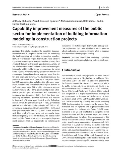 Pdf Capability Improvement Measures Of The Public Sector For Implementation Of Building