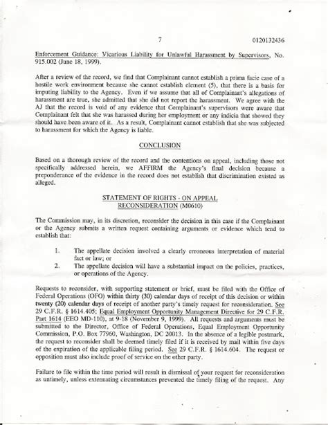 Eeoc Case Eeoc Ofo Appeal Decision