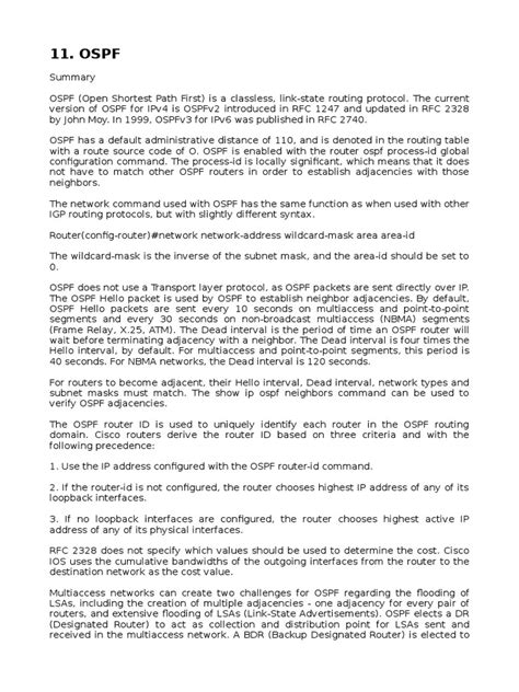 Ospf Summary Pdf Wide Area Network Computer Standards