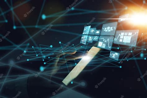 Premium Photo Digital Overlay Futuristic 5g Communication Network Connection And Iot Hologram